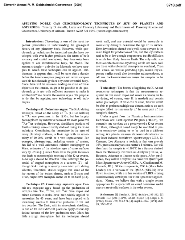 (PDF) Applying Noble Gas Geochronology Techniques In Situ on Planets ...