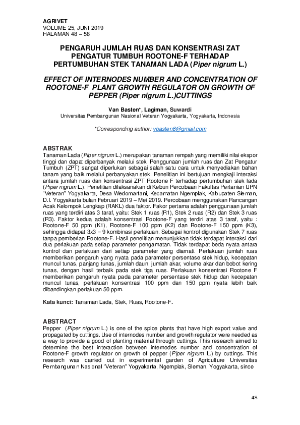 (PDF) EFFECT OF INTERNODES NUMBER AND CONCENTRATION OF ROOTONE-F PLANT ...