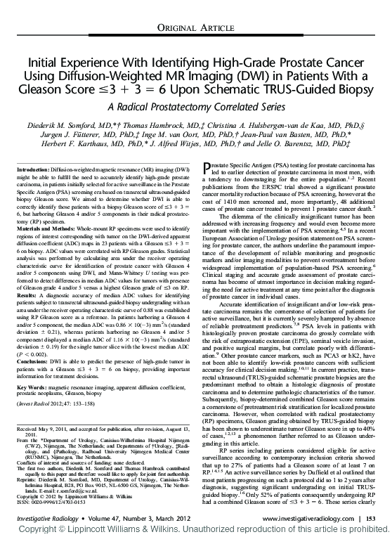 (PDF) Initial Experience With Identifying High-Grade Prostate Cancer ...