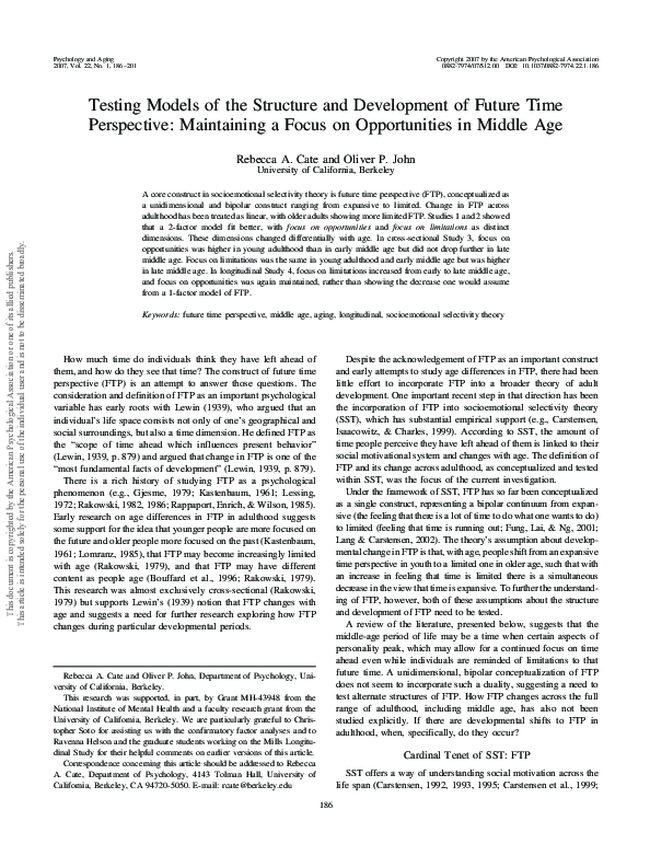 (PDF) Testing models of the structure and development of future time ...