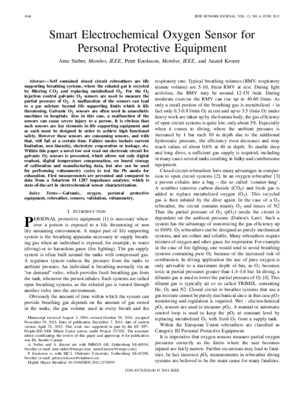 (PDF) Smart Electrochemical Oxygen Sensor for Personal Protective Equipment
