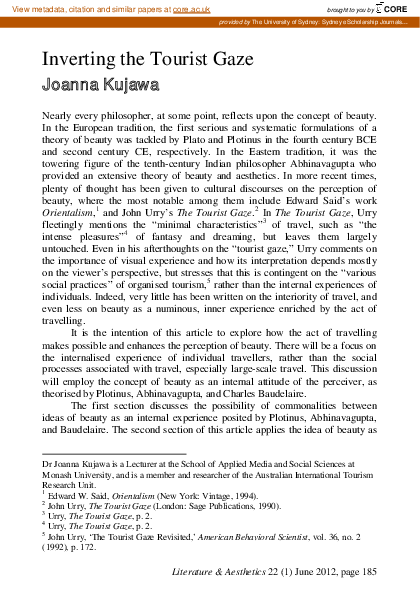 (PDF) Inverting the Tourist Gaze