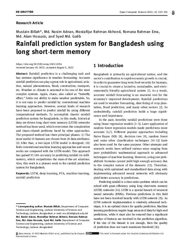 (PDF) Rainfall prediction system for Bangladesh using long short-term ...