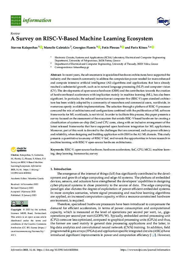 (PDF) A Survey on RISC-V-Based Machine Learning Ecosystem