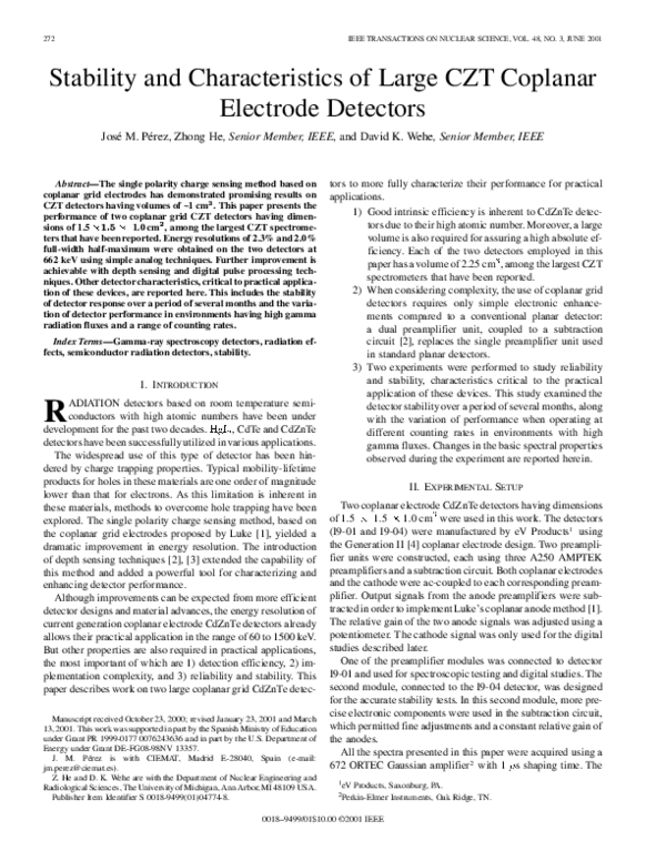 (PDF) Stability and characteristics of large CZT coplanar electrode ...