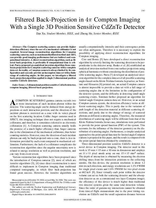 (PDF) Filtered Back-Projection in$4pi$Compton Imaging With a Single 3D ...