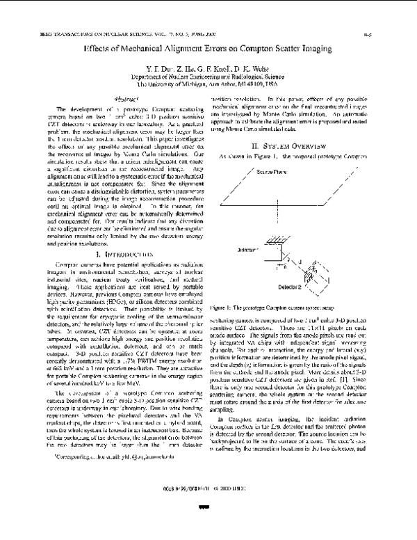 (PDF) Effects of mechanical alignment errors on Compton scatter imaging