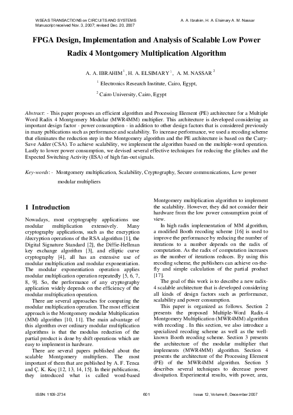 Pdf Design And Implementation Of Scalable Low Power Radix 4