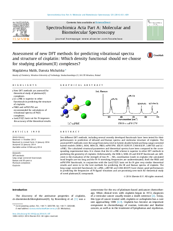 (PDF) Assessment of new DFT methods for predicting vibrational spectra ...