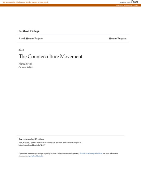 (PDF) The Counterculture Movement
