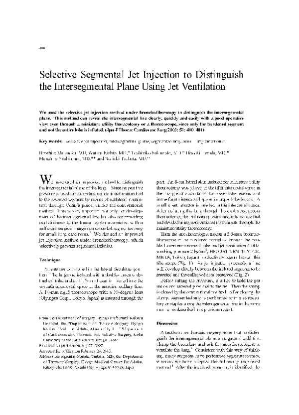 (PDF) Selective segmental jet injection to distinguish the intersegmental plane using jet ...