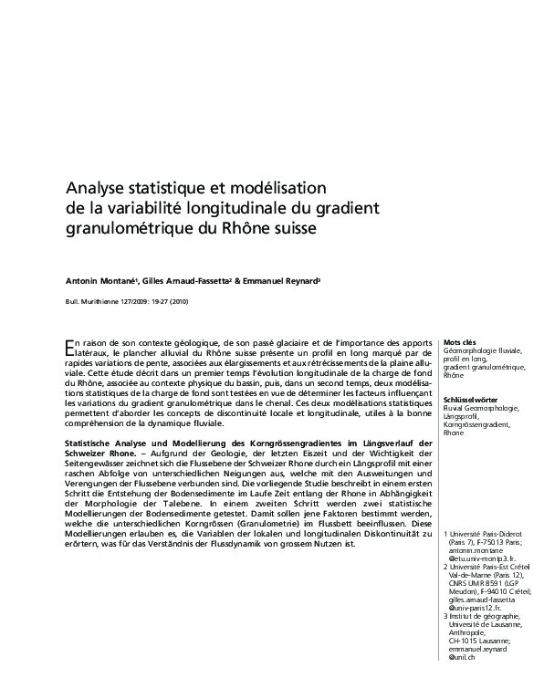(PDF) Analyse statistique et modélisation de la variabilité longitudinale du gradient ...