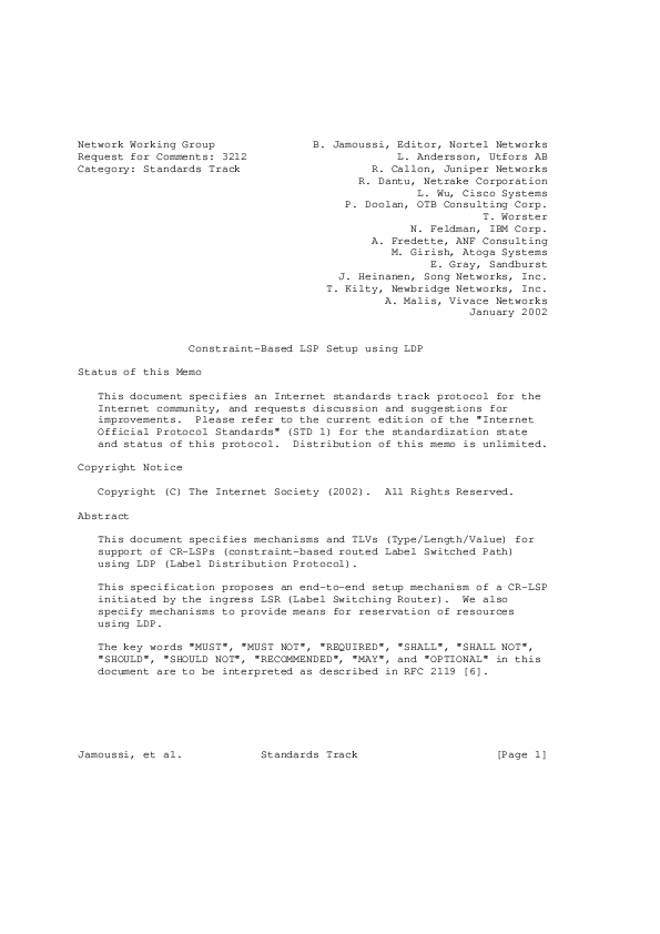 Pdf Constraint Based Lsp Setup Using Ldp