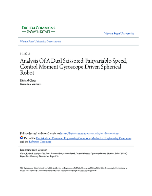(PDF) Analysis Of A Dual Scissored-Pair,variable-Speed, Control Moment Gyroscope Driven ...