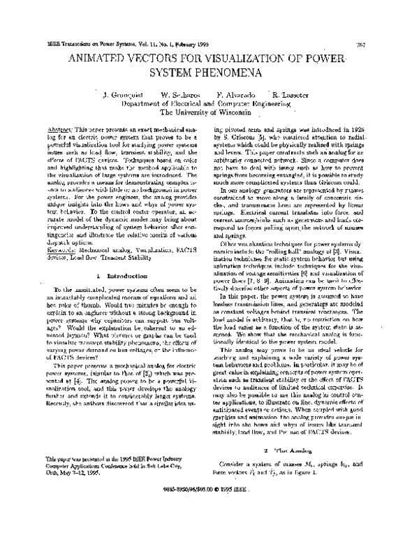 (PDF) Animated vectors for visualization of power system phenomena
