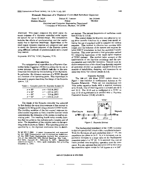 (PDF) Dynamic response of a thyristor controlled switched capacitor ...