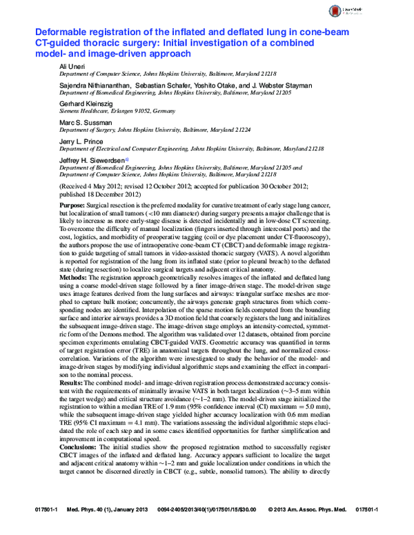 (PDF) Deformable registration of the inflated and deflated lung in cone ...