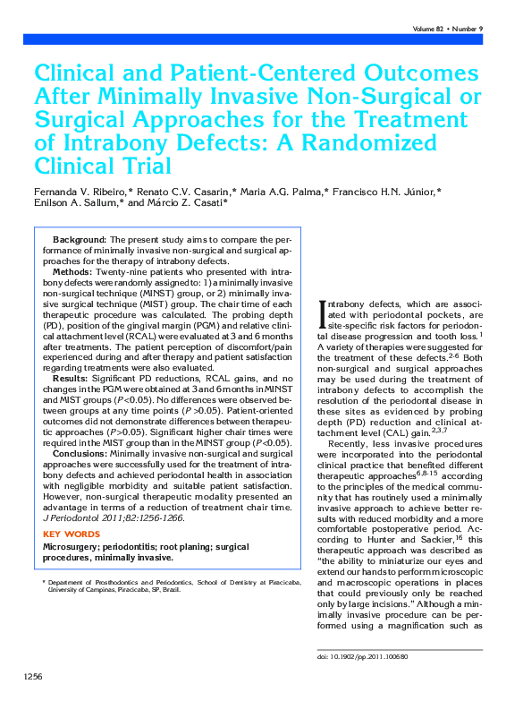 (PDF) Clinical and Patient-Centered Outcomes After Minimally Invasive ...