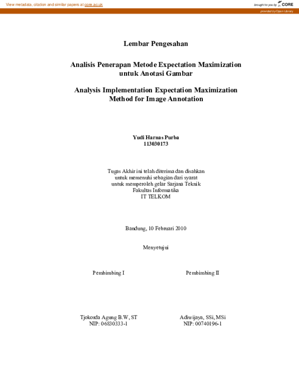 (PDF) Analisis Penerapan Metode Expectation Maximization untuk Anotasi Gambar