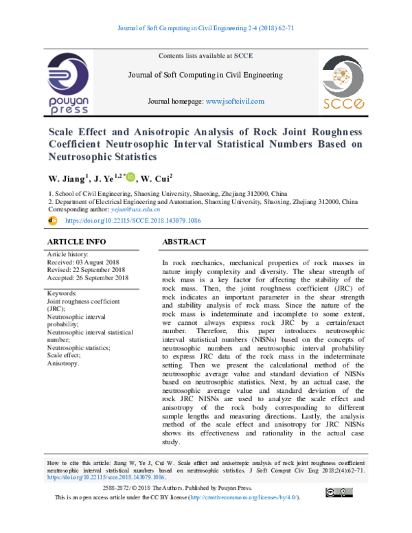 (PDF) Scale Effect and Anisotropic Analysis of Rock Joint Roughness ...