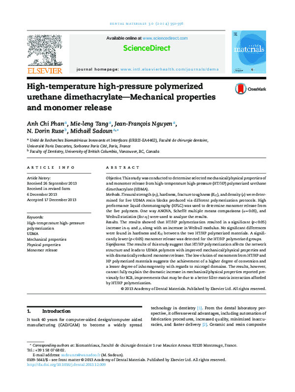 (PDF) High-temperature high-pressure polymerized urethane ...