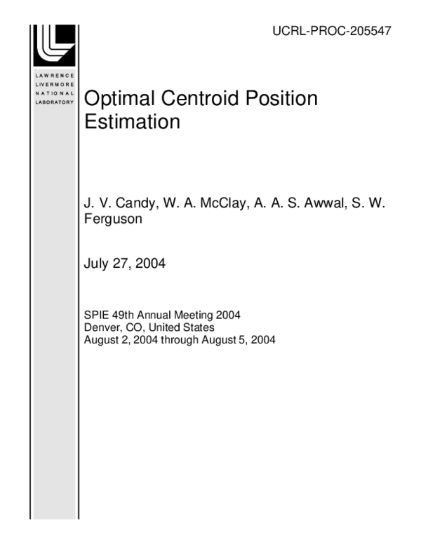(PDF) Optimal centroid position estimation | Abdul Awwal - Academia.edu