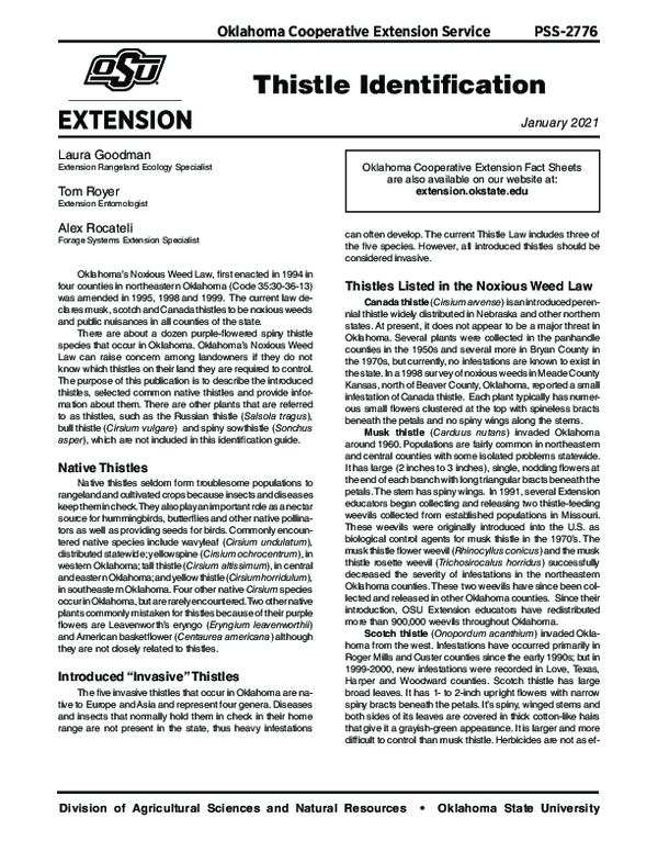 (PDF) Thistle identification