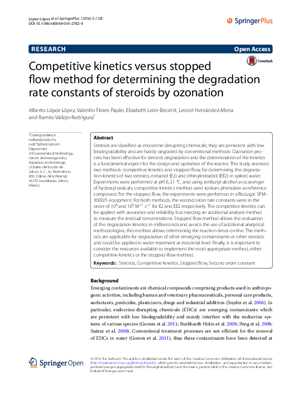 (PDF) Competitive kinetics versus stopped flow method for determining ...