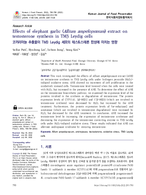 (PDF) Effects of elephant garlic (Allium ampeloprasum) extract on ...