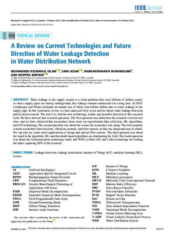 Pdf A Review On Current Technologies And Future Direction Of Water