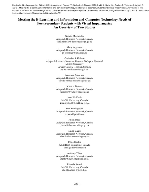 (PDF) Meeting the E-learning and information and computer technology ...