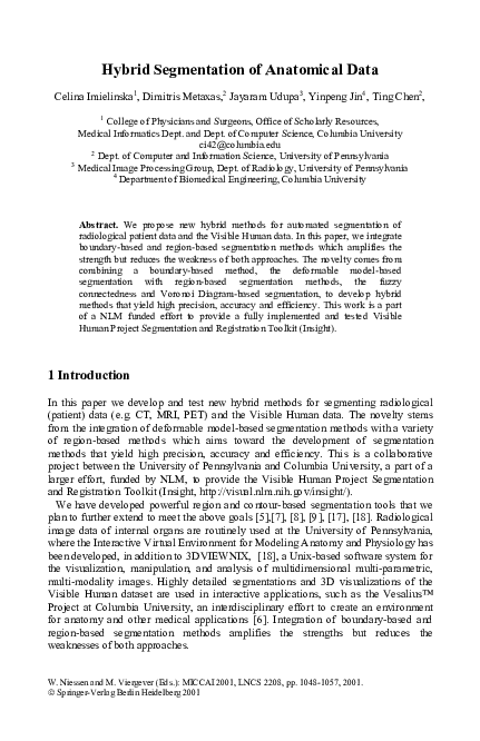 (PDF) Hybrid Segmentation of Anatomical Data | Dimitris Metaxas - Academia.edu