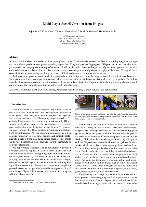 (PDF) Multi-layer stencil creation from images