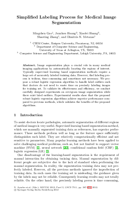 (PDF) Simplified Labeling Process for Medical Image Segmentation