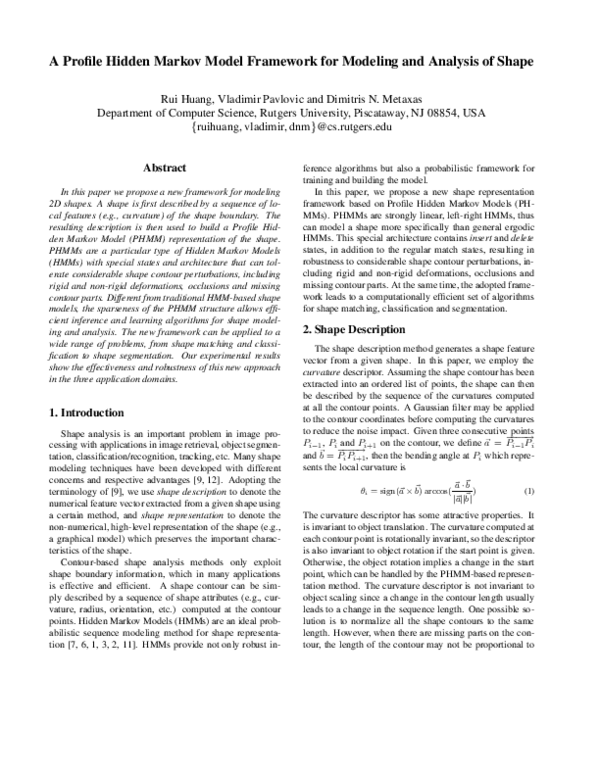 Pdf A Profile Hidden Markov Model Framework For Modeling And Analysis