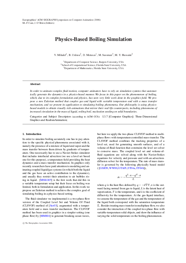(PDF) Physics based boiling simulation