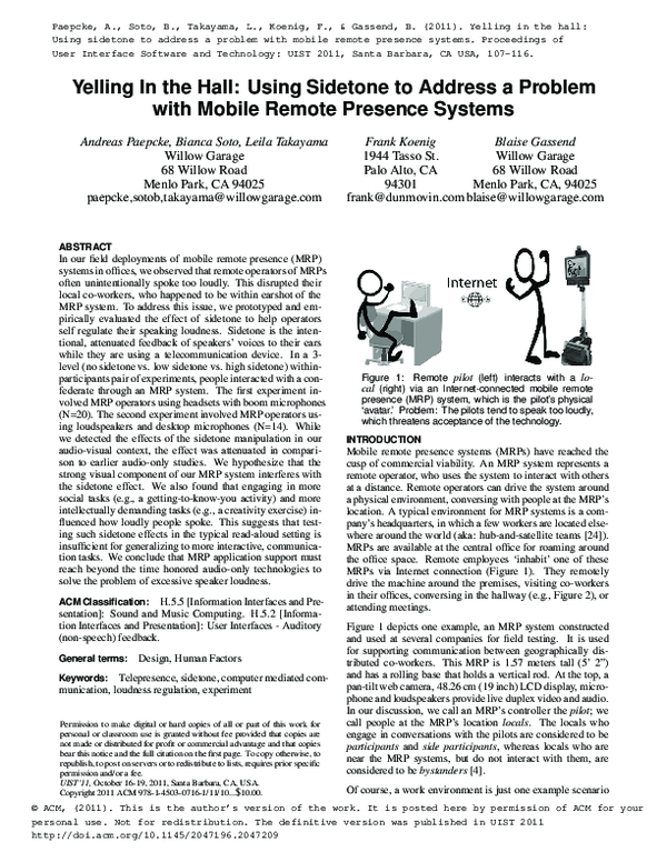 (PDF) Yelling in the hall