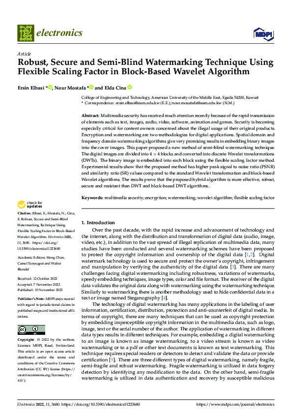 (PDF) Robust, Secure and Semi-Blind Watermarking Technique Using Flexible Scaling Factor in ...