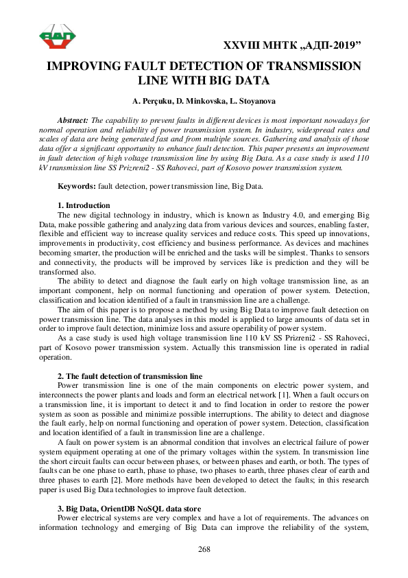 (PDF) Improving Fault Detection of Transmission Line with Big Data