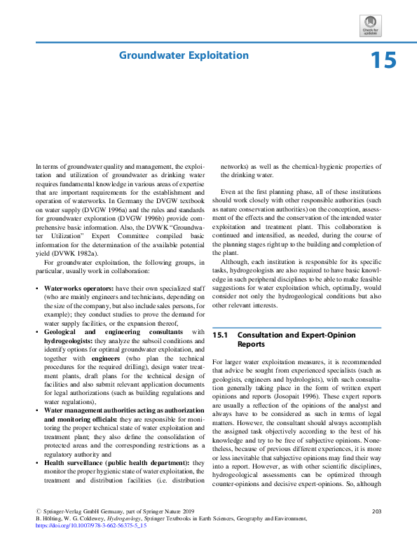 (PDF) Groundwater Exploitation