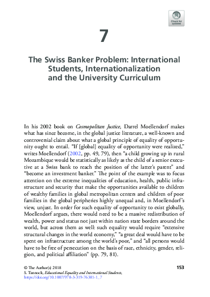 (PDF) Educational equality and international students: justice across ...