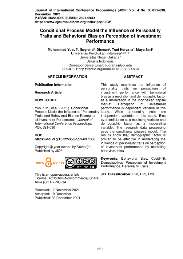 (PDF) Conditional Process Model the Influence of Personality Traits and ...