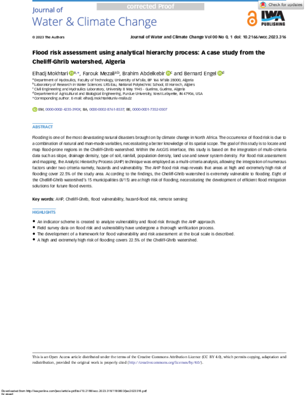 (PDF) Flood risk assessment using analytical hierarchy process: a case ...