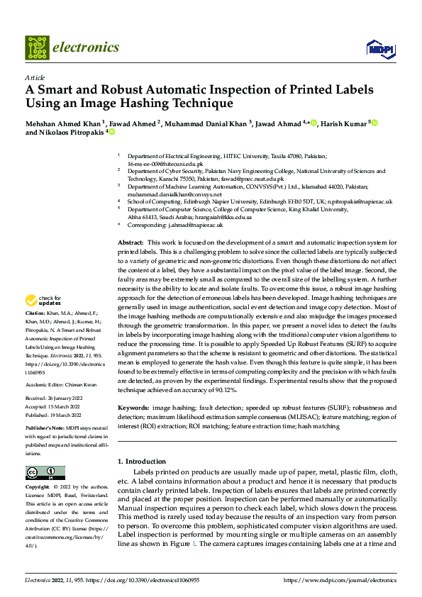 (PDF) A Smart and Robust Automatic Inspection of Printed Labels Using ...