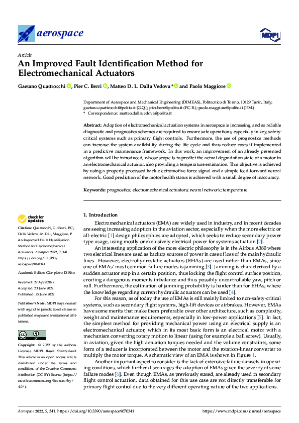 (PDF) An Improved Fault Identification Method for Electromechanical Actuators | Matteo Davide ...