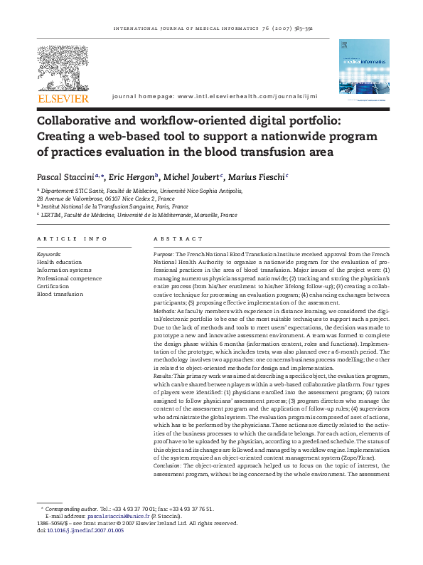 (PDF) Collaborative and workflow-oriented digital portfolio: Creating a web-based tool to ...