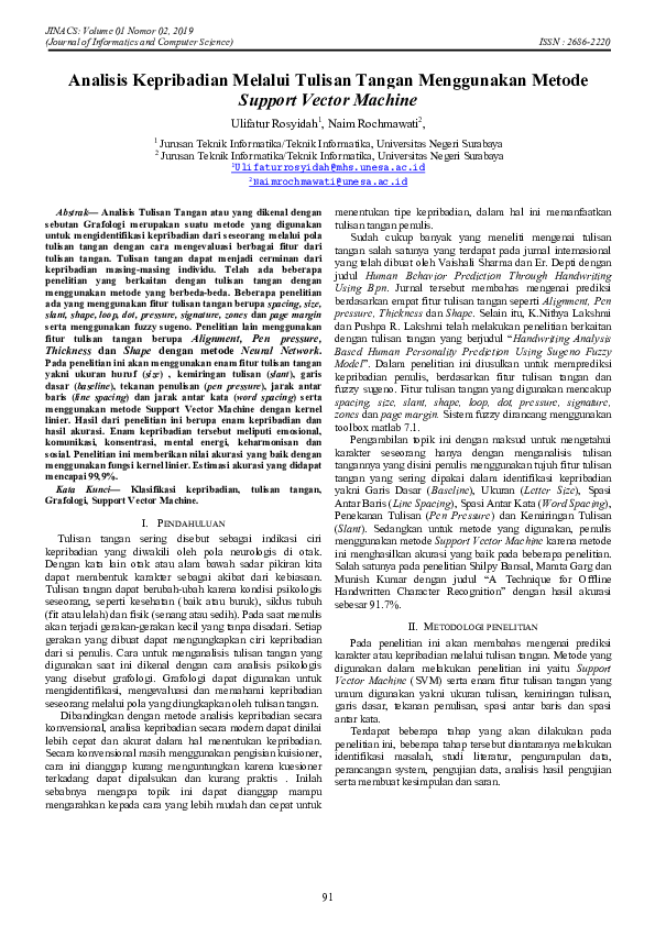 (PDF) Analisis Kepribadian Melalui Tulisan Tangan Menggunakan Metode Support Vector Machine