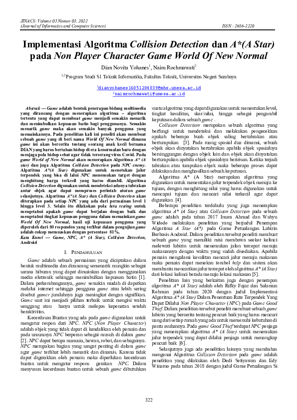 Pdf Implementasi Algoritma Collision Detection Dan Aa Star Pada