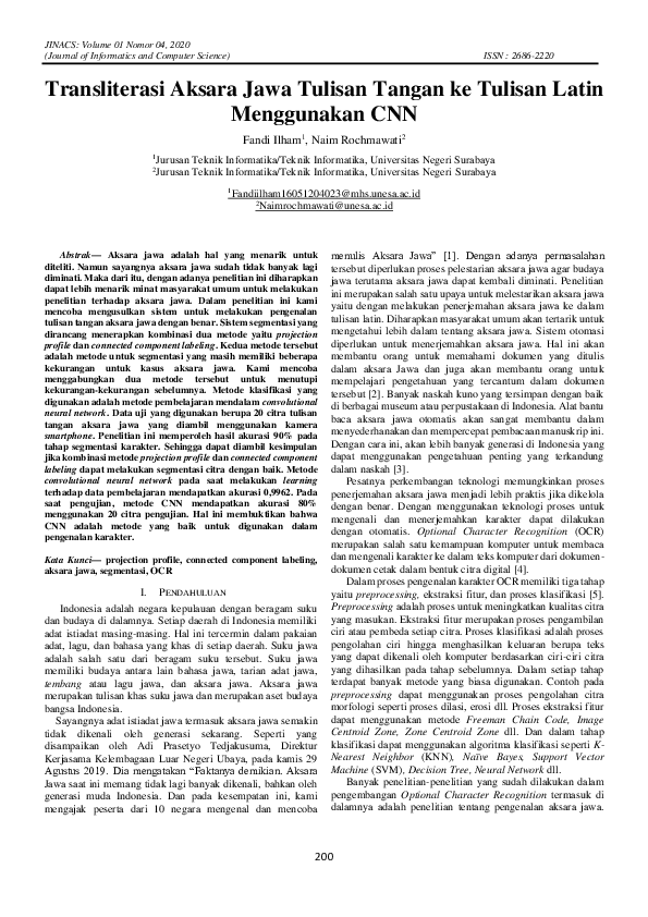 (PDF) Transliterasi Aksara Jawa Tulisan Tangan ke Tulisan Latin ...