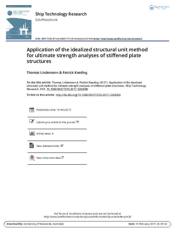 (PDF) Application of the idealized structural unit method for ultimate ...